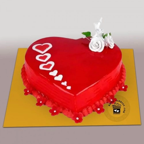 Heart shape cake | Red heart shape cake design | 1kg heart shape cake